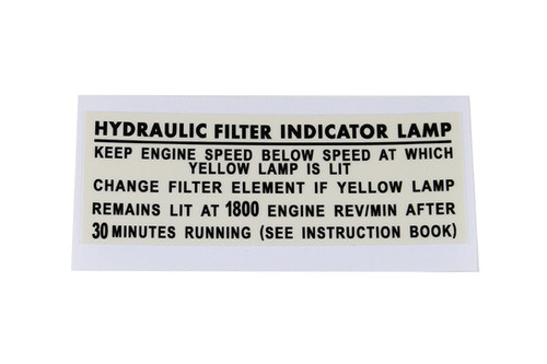 Decal, Hydraulic Filter Warning Light | David Brown Parts