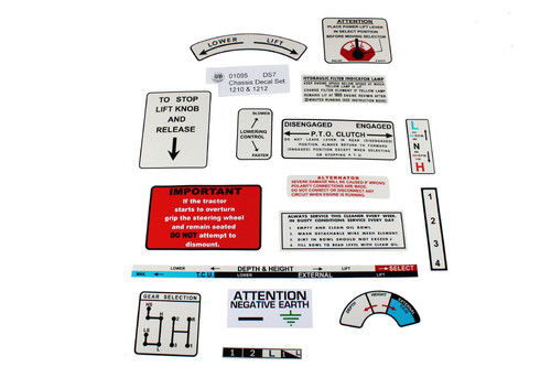 Decal Set, 1210 & 1212 Chassis | David Brown Parts