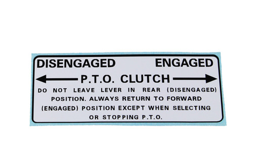 Decal, PTO Vertical Lever, "Q" Cab | David Brown Parts