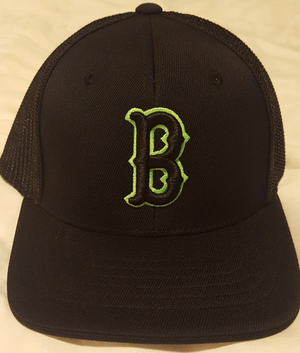 Flex Fit Cap Black/Black (B Logo) | Blacksox Nation