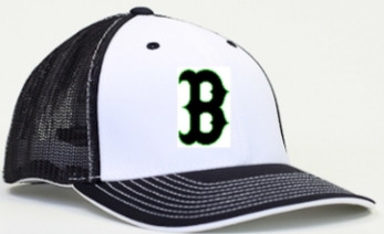 Flex Fit Cap White/Black (B Logo) | Blacksox Nation