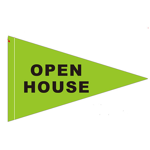 Open House Flag Green with Black Letters 19" x 31" | openhouse