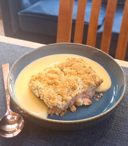 Bramley Apple & Raspberry Crumble with Custard | Ramsay's Fine Foods