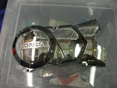 Chrome Left Side Engine Casing. Non Elec Start | cub-racing