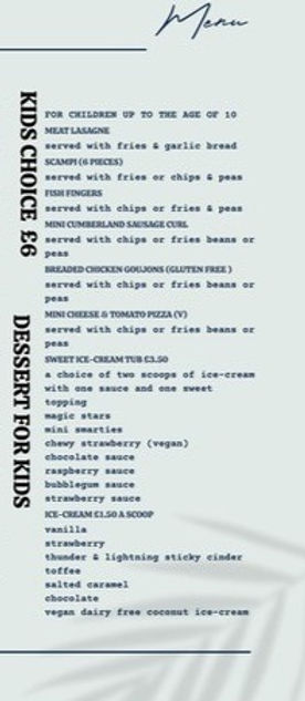 Sun Inn Bassenthwaite Menu