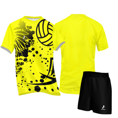 Volleyball Playing Kit Dryfit -Navy-Lemon Yellow- RVB122 | REENIX.IN
