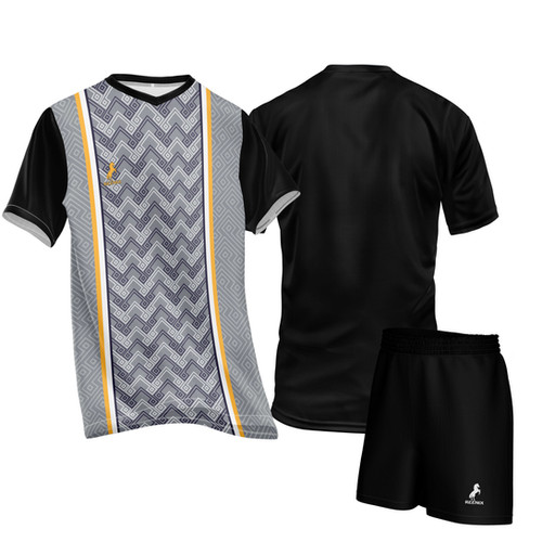 Volleyball Playing Kit Dryfit -Black-Grey - RVB16 | REENIX.IN