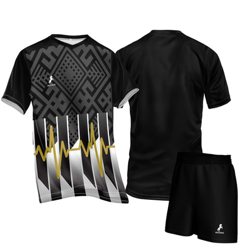 Volleyball Playing Kit Dryfit -Black-Grey - RVB7 | REENIX.IN