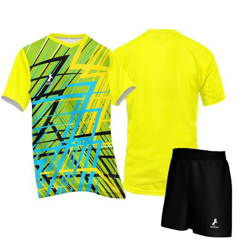 Volleyball Playing Kit Dryfit -Navy-Lemon Yellow- RVB124 | REENIX.IN