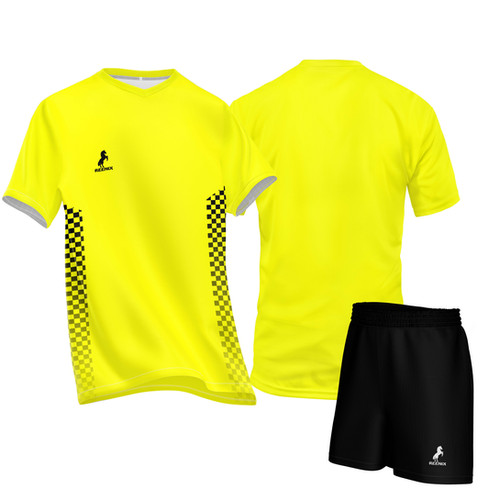 Volleyball Playing Kit Dryfit -Black-Lemon Yellow- RVB139 | REENIX.IN