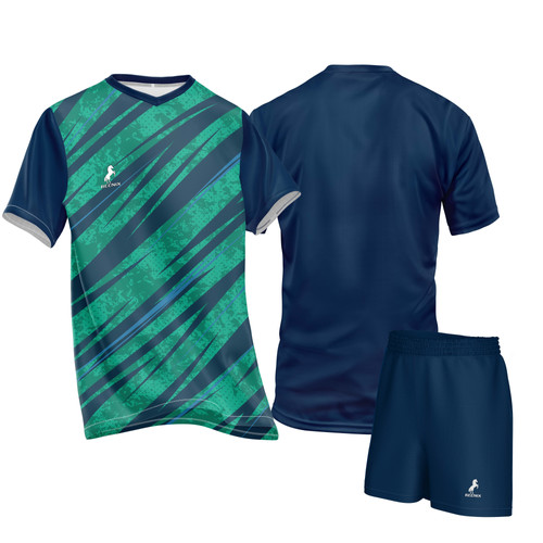 Volleyball Playing Kit Dryfit -Navy-Green- RVB82 | REENIX.IN