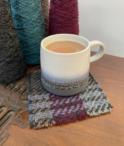 Handwoven pair of unique wool coasters | Emma Baker Handwoven