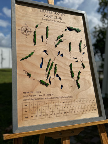 Wood Map -Sharks Tooth Golf Club , Panama City Beach Florida | White ...
