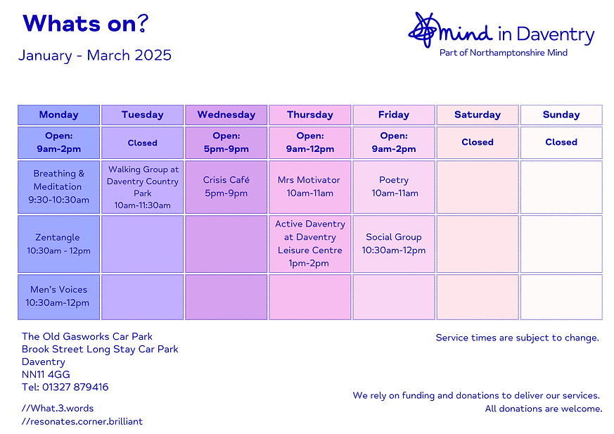 What's On | NorthamptonshireMind