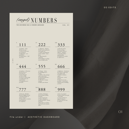 Angel Numbers Dash -Personal | eoedits