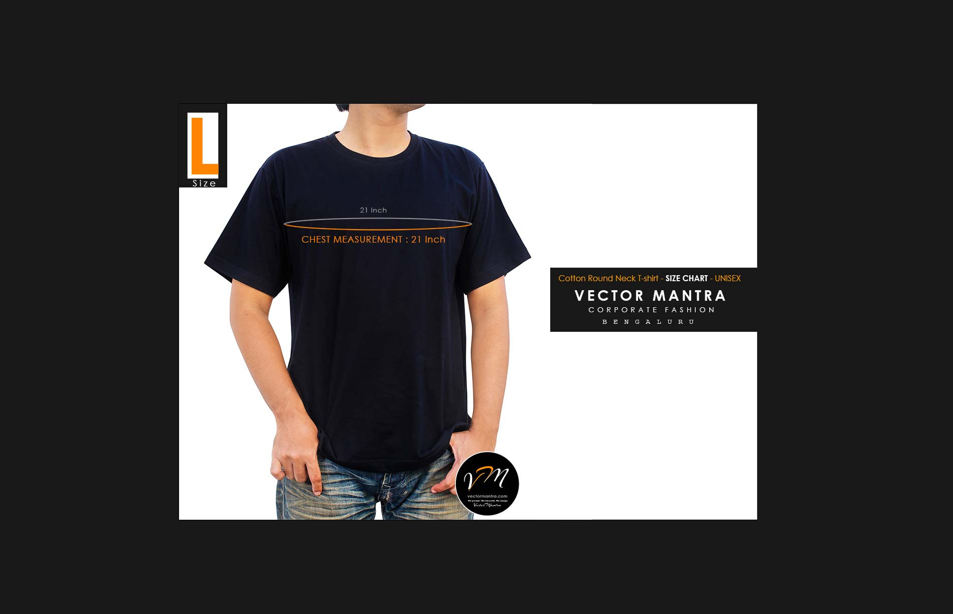 Round Neck T-shirt Size Chart | Bulk T-shirt Printing | Vector Mantra ...