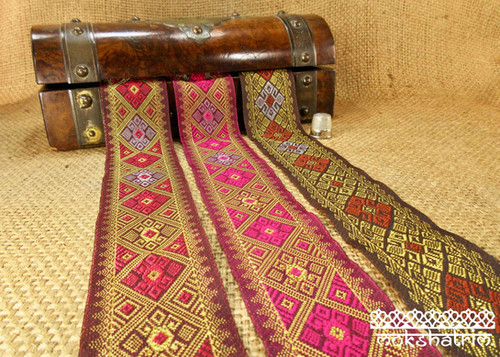 FULL ROLL Indian Geometric Tribal Jacquard Ribbon Ribbon M169 ...