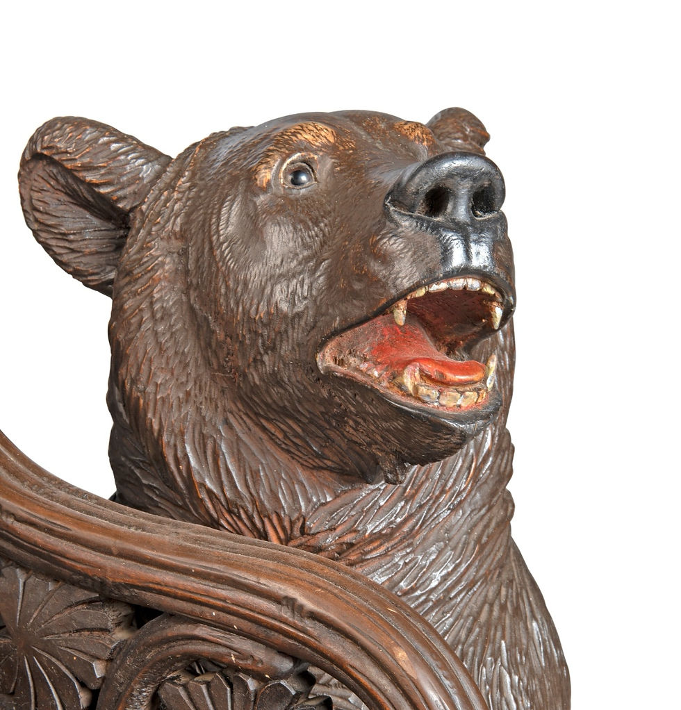 Piece Of The Week- 19th Century Carved Black Forest Bear Bench