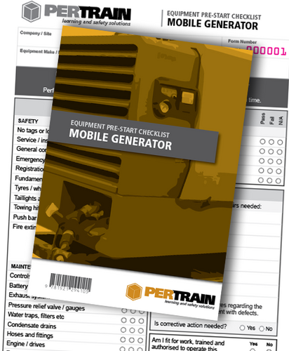 PERTRAIN- Mobile Generator- Pre-Start- | WA Safety Products Australia