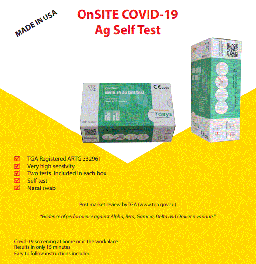 OnSite RAT TGA registered | WA Safety Products Australia