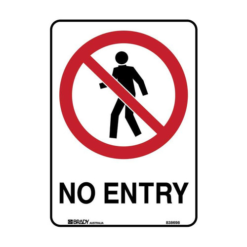 BRADY-834012-Prohibition Sign - No Entry (Metal) | WA Safety Products ...