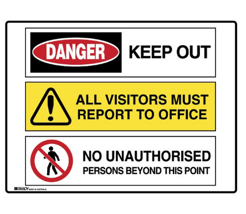 BRADY-871540-Multiple Message Sign - Keep Out | WA Safety Products ...
