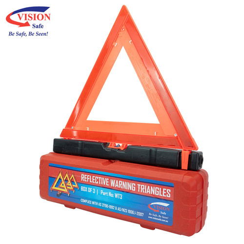 VISIONSAFE-WT3 Red-Set of 3 Reflective Triangles | WA Safety Products ...