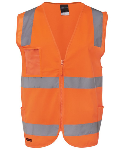 JB's Polyester HI VIS Vest Class D/N, zip opening, plastic ID patch and ...