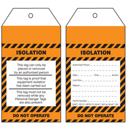 Isolation Tag – STA006 | WA Safety Products Australia