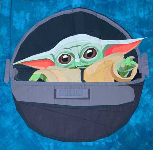 LARGE Grogu in Pram Foundation Paper Piecing Pattern | Pitcher's Boutique