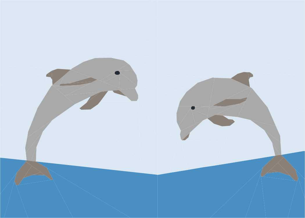 Two Dolphins Jumping Foundation Paper Piecing Pattern | Pitcher's Boutique