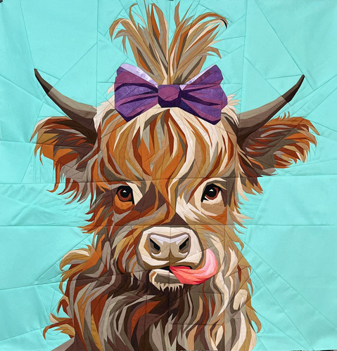 QUILT SIZE Hair HIGH-land Coo Foundation Paper Piecing Pattern ...