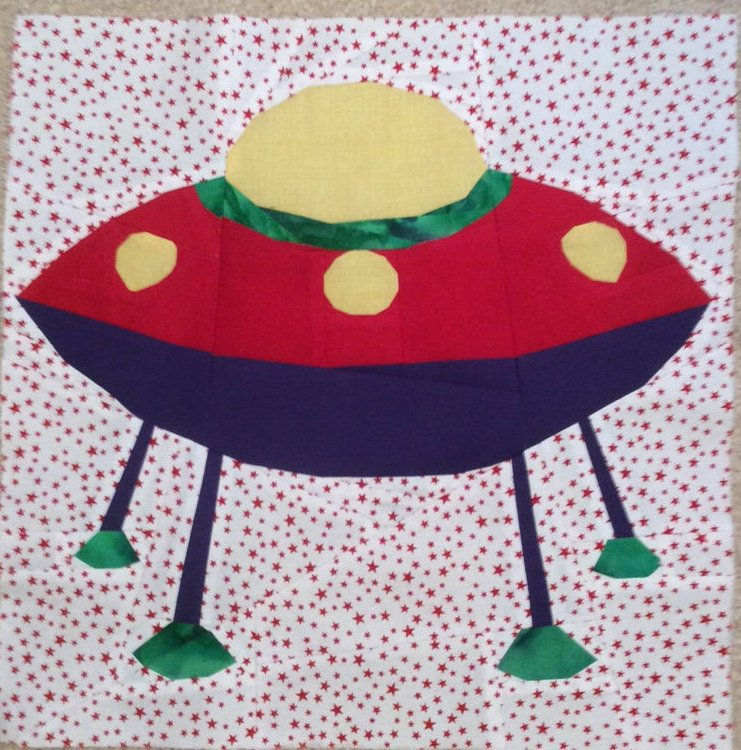 Flying Saucer Space Ship Foundation Paper Piecing Pattern | Pitcher's ...