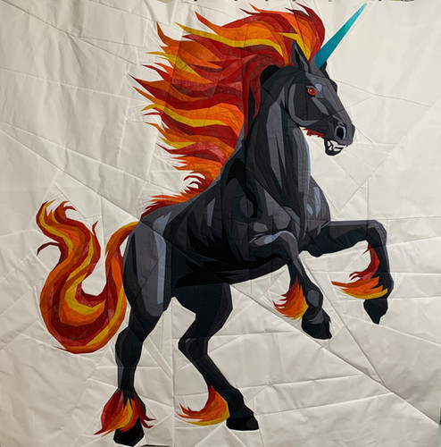 60 inch Dark Unicorn Foundation Paper Piecing Pattern | Pitcher's Boutique