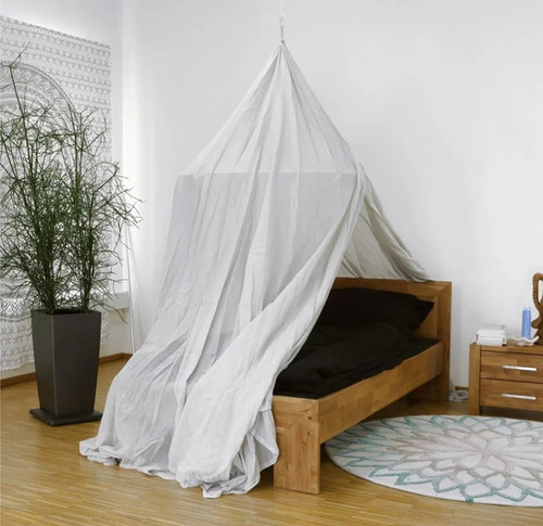 3 - Silver-Cotton EMF Bed Canopy - Groundable -Single/Dbl 1 Hook ...