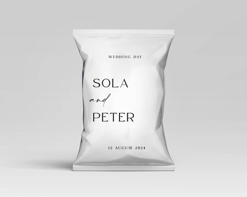 Minimalist Wedding Personalised Crisp Packets | Bold Merch