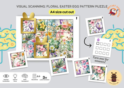 Visual Scanning: Spring Floral Easter Egg Pattern Puzzle Instant ...