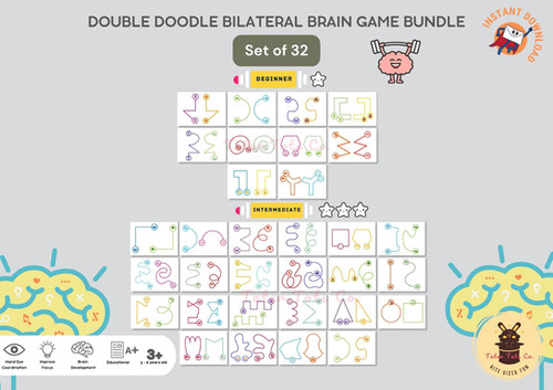 Double Doodle Bilateral Brain Game Bundle for Cognitive Skills Training ...
