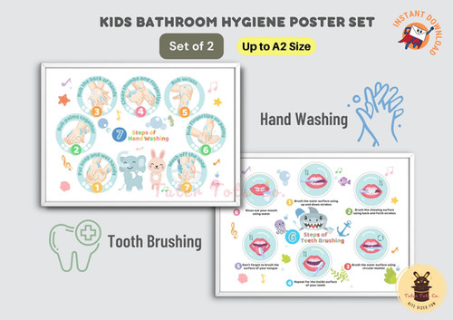 Detailed Hand Washing Teeth Brushing Guide 2 set Bundle Instant ...