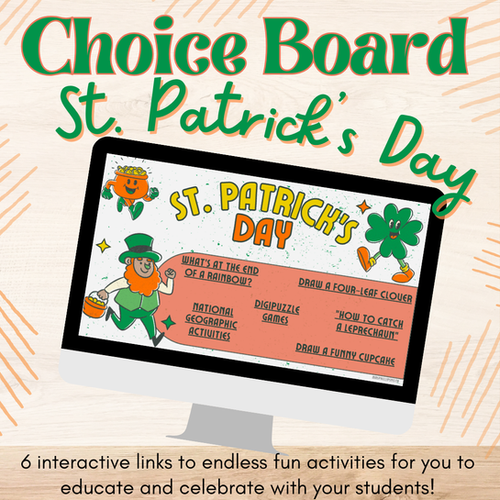St. Patrick's Day Choice Board | MrsPhillipsN5th