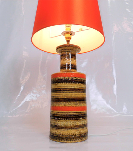 Large Bitossi Lamp Base ceramic Orange and brown Colourway 1960s ...