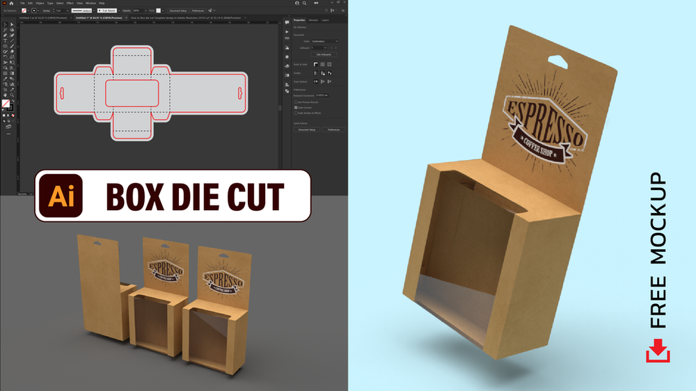 How to Box die cut Template Design in Adobe Illustrator CC