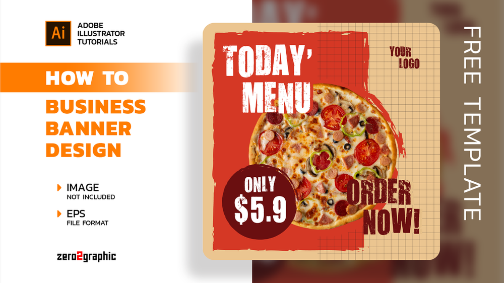 How to Create Banner Design in Adobe Illustrator for beginners