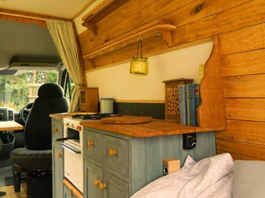 rustic van interior