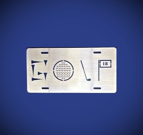 Golf License Plate | Metal Latitude