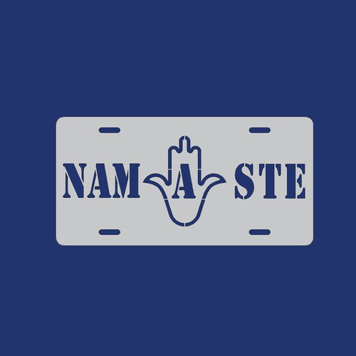 Namaste Hand License Plate | Metal Latitude