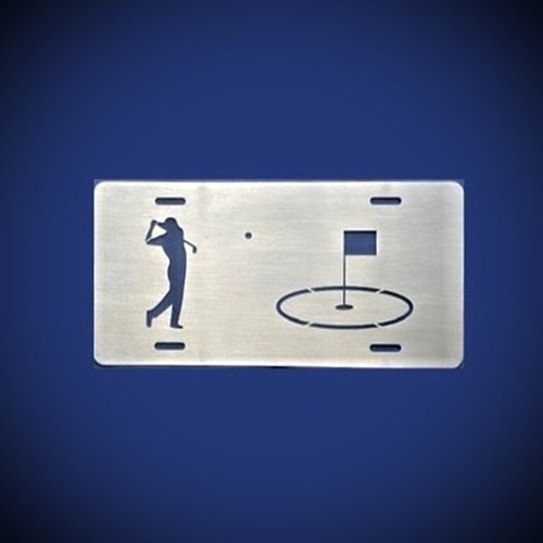 Golf Swing License Plate | Metal Latitude