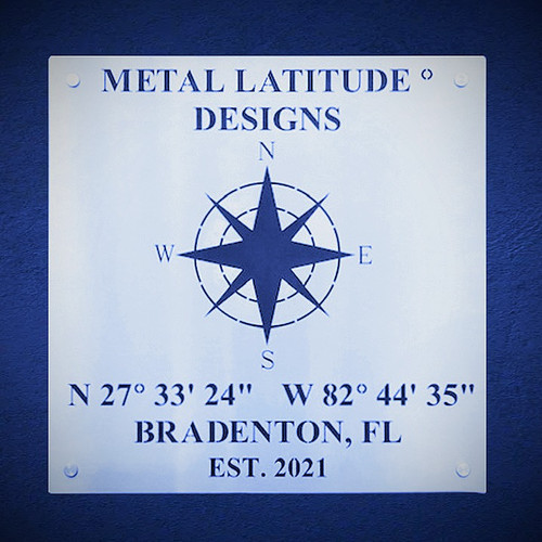 Compass Design Custom Sign | Metal Latitude