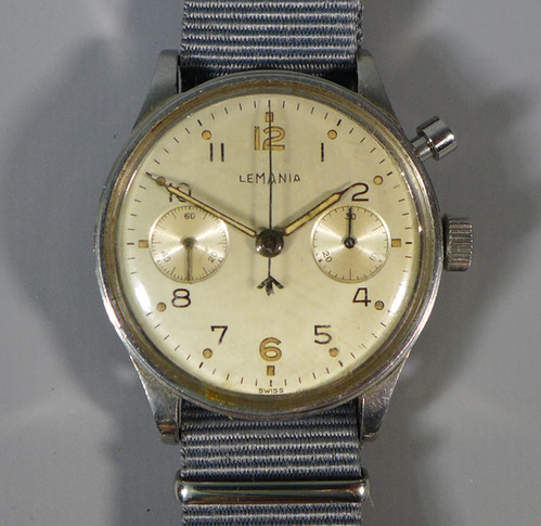 Rare Lemania One Button Chronograph Military Pilots Wristwatch HS9 ...