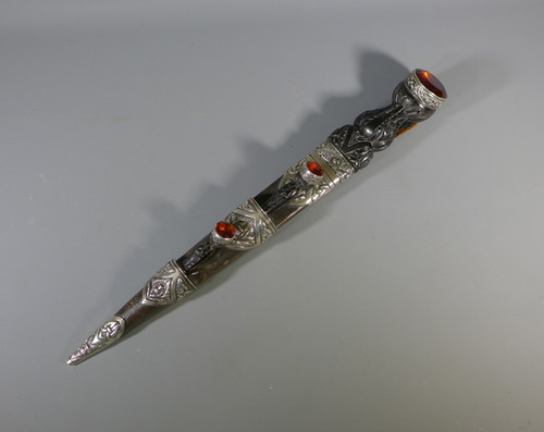 Fine Hallmarked Silver Mounted Scottish Dirk Edinburgh 1908 | Antiqueguys